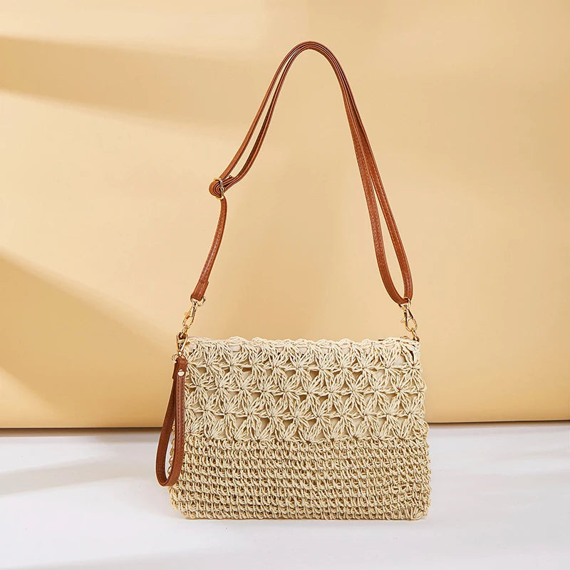 Natural Straw Crossbody Bag | Boho Shop